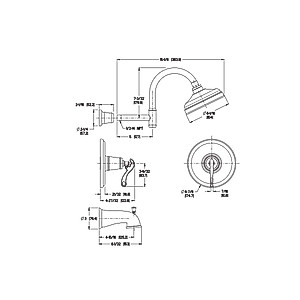 Pfister LG89-8YPU Ashfield Tub & Shower Trim Kit 1.8 gpm Rustic Bronze