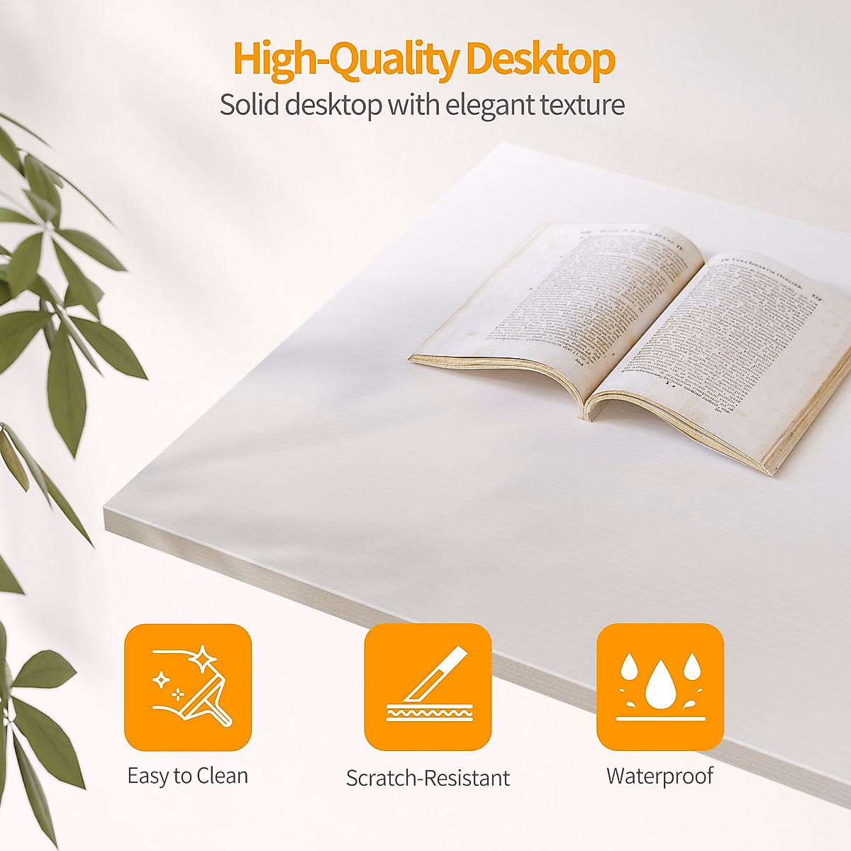 CubiCubi Computer Desk with Drawers, 47 Inch Reversible Office Desk with Monitor Stand and Storage Shelves, Work Writing Study Desk Table for Home, White