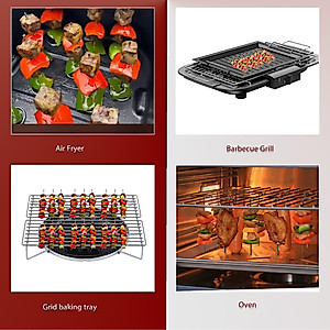 BBQ Vertical Skewers Sticks Stainless Steel Barbecue Grill Skewers for Air Fryer Stainless Steel Skewer Stand Air Fryer Grill Accessories