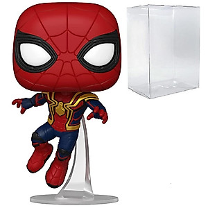 POP Marvel: Spider-Man: No Way Home - Spider-Man Leaping #1157 Funko Vinyl Figure (Bundled with Compatible Box Protector Case), Multicolor, 3.75 inches