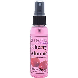 Cherry Almond Body Spray, 2 ounces, Body Mist for Women with Clean, Light & Gentle Fragrance, Long Lasting Perfume with Comforting Scent for Men & Women, Cologne with Soft, Subtle Aroma For Daily Use