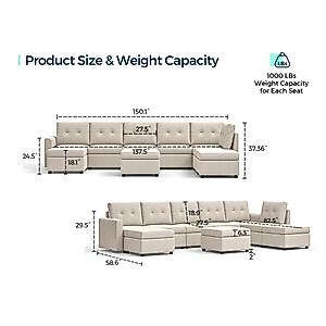 LINSY HOME Rubik III Sectional Couch