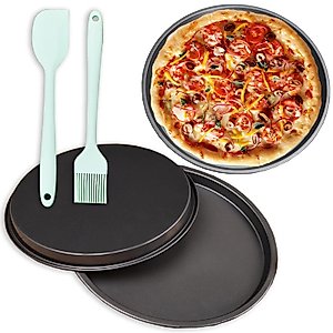 Non-Stick Oven Pizza Pan, 12 Inch Pizza Pans, Round Cake Baking Pan for Home Restaurant Kitchen Oven Baking, Easy to Clean and Dishwasher Safe