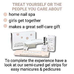 Alice & Bella - UV Nail Lamp +Top Coat Bundle For Any Gel Nail Product Application: Semi Cured Strips, Wraps, Art Stickers, Base Rubber Gel, Natural & Acrylic Nails - Ideal for Home DIY and Nail Salon