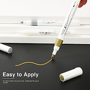 Acrylic Paint Pens Markers,9 Pack Acrylic Markers, 2-3mm Medium Tip, White Gold Silver Paint Pen for Art Projects, Drawing, Rock Painting,Wood, Plastic, Metal, Canvas DIY Crafts