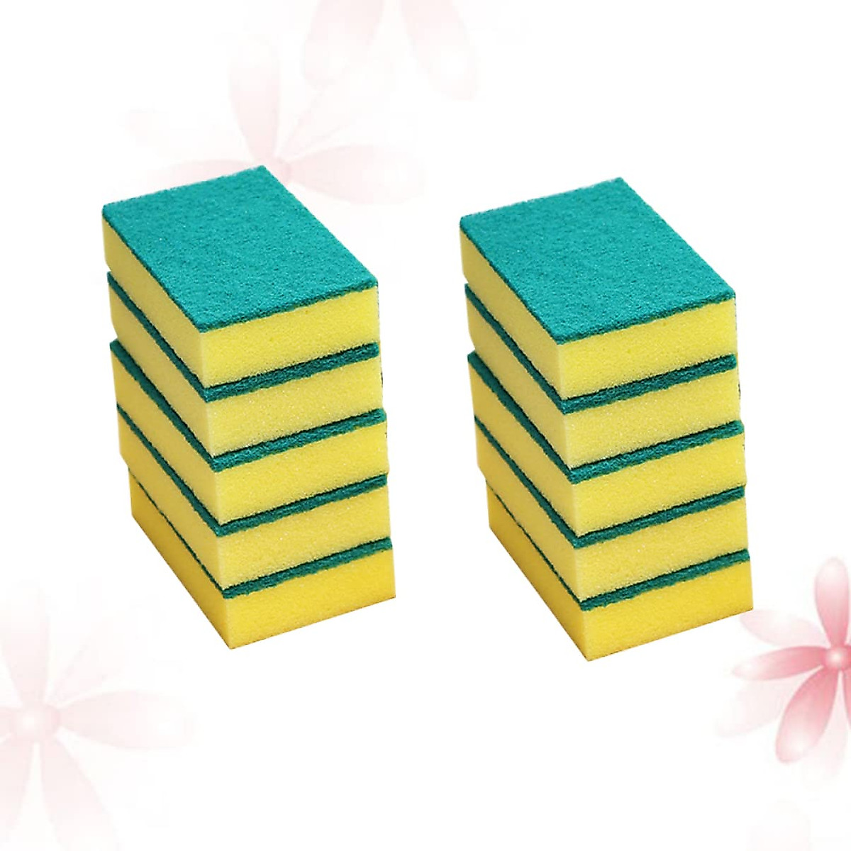 Cabilock Multifunctional Cleaning Sponges Set Scouring Pads for Kitchen Bathroom 10pcs/box