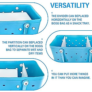 BIFLUTE Divider Tray for Bogg Bag Accessories, 2Pcs Divider for The Original Size Bogg Bag Help with Organizing and Divide Space, Multifunctional Beach Bag Insert Divider Tray for Beach Picnic Lunch