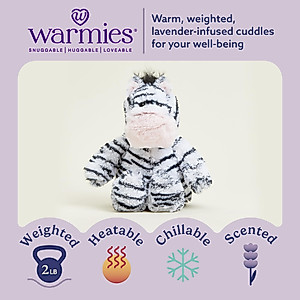 warmies Microwavable & Weighted Stuffed Animals, Zebra - Heated Stuffed Animal Plushie for Warmth & Comfort - Cute Soft Plush Toys for Adults & Children (Boys, Girls, Babies & Toddlers)