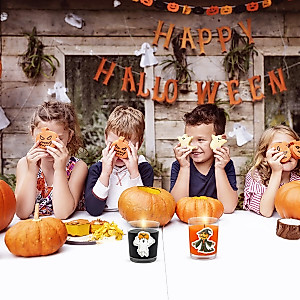 10 Orange and 10 Black Votive Candles, Unscented Soy Wax Candle Filled in Clear Glass for Halloween Fall Home Décor and DIY