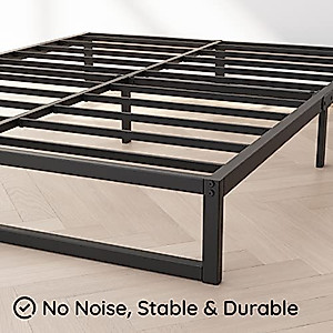 Richwanone 10 Inch Bed Frame Full Metal Platform Mattress Foundation with Steel Slat Support, No Box Spring Needed, Easy Assembly, Black