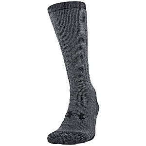 Under Armour Adult Hitch Coldgear Boot Socks, 2-Pairs , Pitch Gray/Black , Large