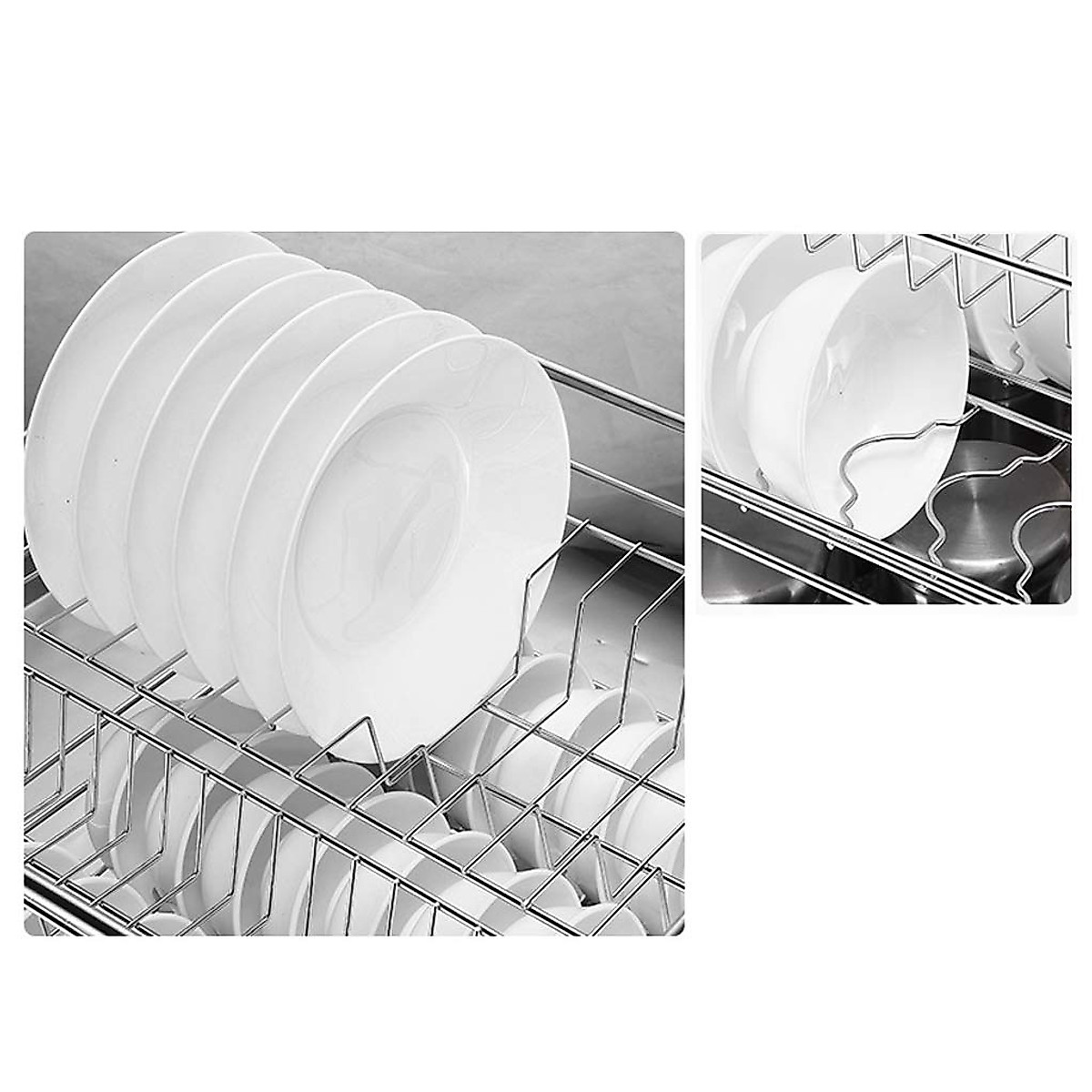 Dish rack Kitchen Sliding Cabinet, Professional Chromed Metal Slide Cabinet Pull Out Organizer Wire Storage Basket Drawer Kitchen Cabinets for Base Cabinets