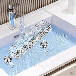 CQJJTKX Raidley No Drill Clear Wall Caddy, 2024 New Light Luxury Style Glacier Pattern Suction Cup Shelf, No Drill Clear Shower Caddy Wall Caddy, Raidley Bathroom Storage Shelf (1pc C)