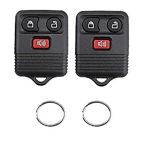 Car Key Fob Remote Case for Ford F150 F-150 F250 F-250 F350 E350 Super Duty Edge Excursion Escape Explorer Lincoln Mazda Mercury Keyless Entry Remote Starter Control Shell (3 Buttons, 2 Pack)