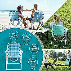 #WEJOY Folding Webbed Lawn Beach Chair, Heavy Duty Portable Chairs for Outside with Hard Arm,Carry Strap for Outdoor Camping Garden Concert Festival Sand Picnic BBQ,265 LBS
