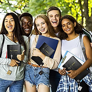 Teaaha 12 Pieces Mini Bible Book Keychain Small Holy Miniature Book Keyring Handbag Pendant Religious Key Ring Jesus Keychain Souvenir Christian Present for Church Baptism Souvenir Gifts