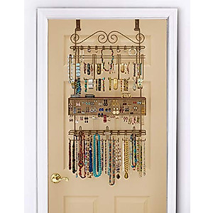 Longstem Organizers Over the Door, Wall Jewelry Organizer #7100 in Bronze, Holds Over 300 Pieces