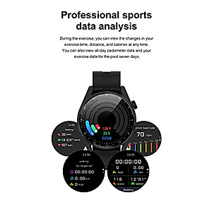 NW HANDA HK3 Pro Smart Watch for Men Women, Fitness Tracker Smartwatch with Heart Rate Blood Pressure Sleep Monitor Pedometer Bluetooth Call IP68 Waterproof Activity Tracker (Black+Brown)