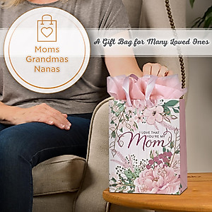 Christian Art Gifts Gift Bag/Tissue Paper Set For Moms I Love That You're My Mom, Pink, Medium