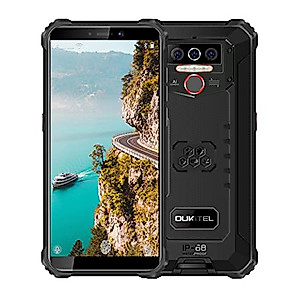 OUKITEL WP5 Rugged Cell Phones, 8000mAh Battery IP68 Waterproof Android 10 Rugged Smartphone, Triple Camera 4GB+32GB 5.5" HD+ Screen Face ID Fingerprint Dual Sim 4 LED Flashlight GSM 4G Black