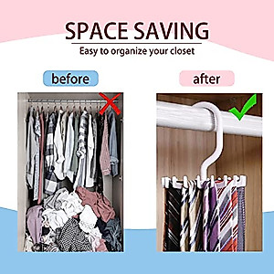 2Pack Circular Tie Hanger Updated Twirl Tie Rack Adjustable Twirl Tie Rack Tie Belt, Multipurpose Organizer for Closet Storage