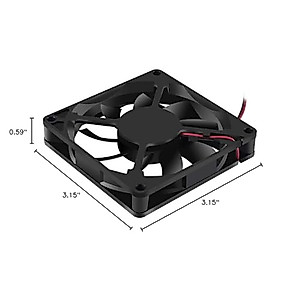 Dorhea 4PCS 80x80x15mm Fan 12V 2Pin DC 8015 Brushless Cooling Case Fan 80mm 15mm for Cooling PC Computer Case CPU Radiator Cooler Fan 2Pin
