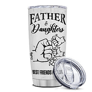 Wassmin Dad Gifts From Daughter Personalized Father Daughter Best Friends Tumbler Cup 20oz 30oz Dads Stainless Steel Insulated Coffee Tumblers Travel Mug Fathers Day Birthday Christmas Presents