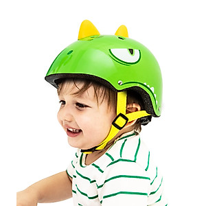RoyalBaby Kids Bike Helmet Toddler to Youth Sizes for Boys Girls Dinosaur Helmet Green Dino Helmets for Multi-Sport