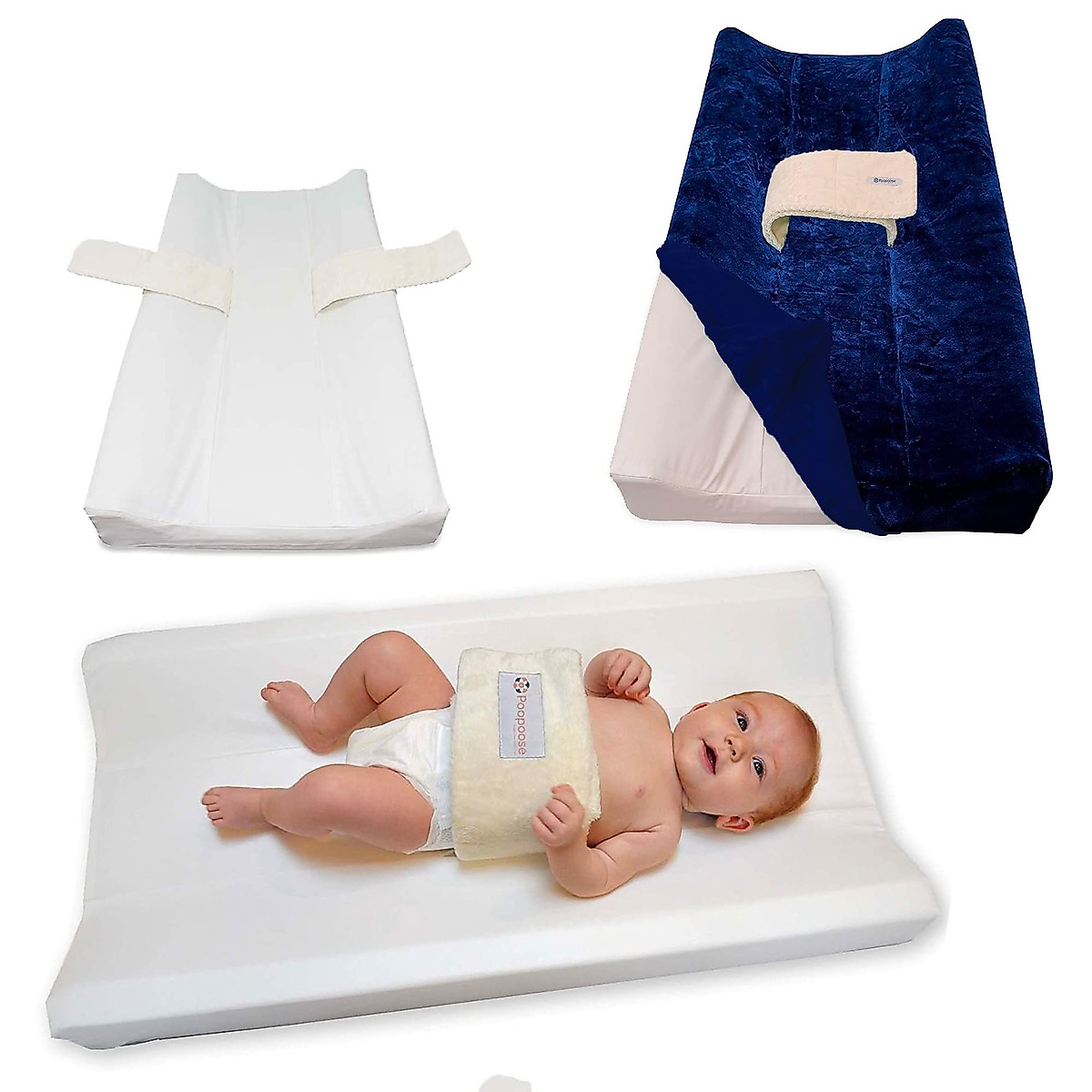 PooPoose Baby Changing Pad - PooPoose Changing Pad Cover (Midnight Blue) - Diaper Mat for Table, Dresser, Change Station, Soft Secure