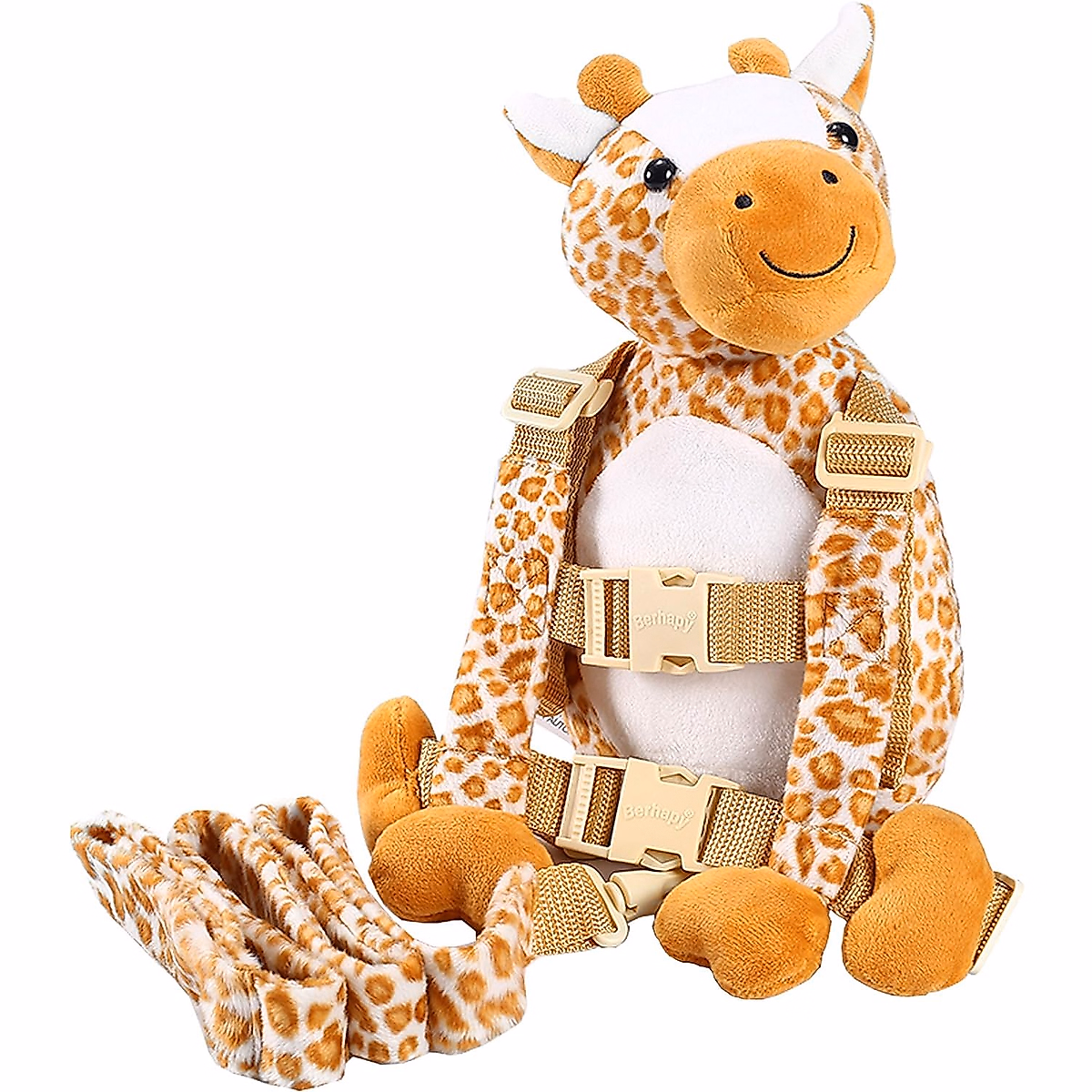 Berhapy 2 in 1 Toddler Leash, Toddler Safety Harness Backpack with Leash, Children's Walking Leash Strap with Backpack, Kid Leash for 1-3 Years Old Boys and Girls (Giraffe)