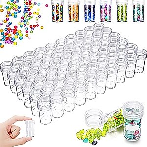 60 Grids Diamond Painting Storage Containers 5D Art Craft Accessories Beads Organizers with 64 Pieces of Label Stickers for Nail Diamonds Rhinestone Beads Seeds Storage
