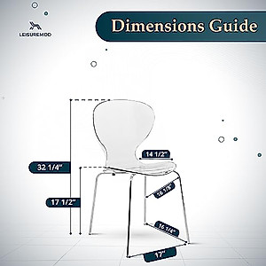 LeisureMod Modern Oyster Side Chair, Clear