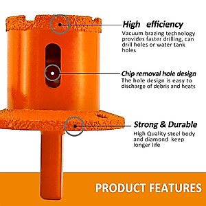 BGTEC Dry Diamond Drill Bits Set, 2pcs 1/4" with Quick Change Hex Shank Plus 40x60mm Triangle Shank Sink/Washbasin Basin Opener for Porcelain Marble Ceramic Tile Granite Stone