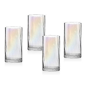 Godinger Highball Glass, Beverage Glass, Glass Cup, Tall Drinking Glass, Set of 4