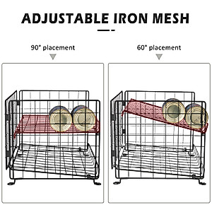 JKsmart 4-Tier Stackable Can Rack Organizer, Can Storage for Kitchen Pantry Cabinet, Can Holders for Food, Multifunctional Can Dispenser for Snacks Soda