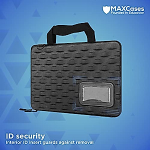 MAXCases Explorer 4 Rigid Laptop Work-In Case Shock Absorbing Ballistic Nylon Material | Slim Design, Weather-Proof Exterior w/Pocket (Black) (14 Inch)