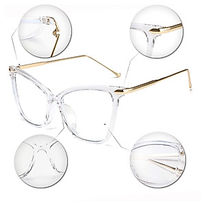 FEISEDY Oversized Cat Eye Glasses Frame Blue Light Blocking Eyewear for Women B2589