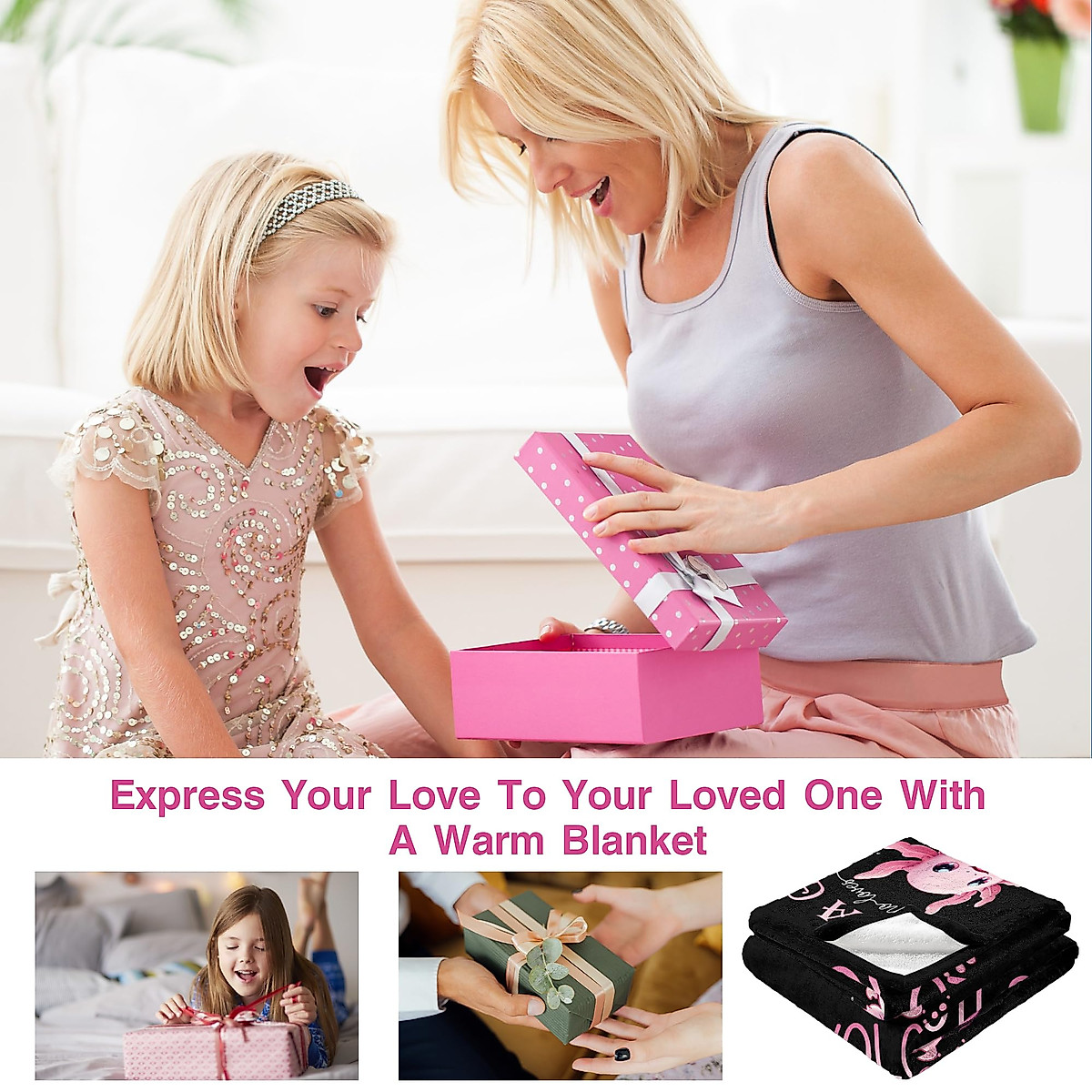 Best Axolotl Gifts for Girls, Axolotl Blanket, Cute Axolotl Christmas Birthday Gifts, Axolotl Birthday Decorations Gifts, Gifts for Axolotl Lovers, Just a Girl Who Lovers Axolotl Gifts Blanket 40"x50"