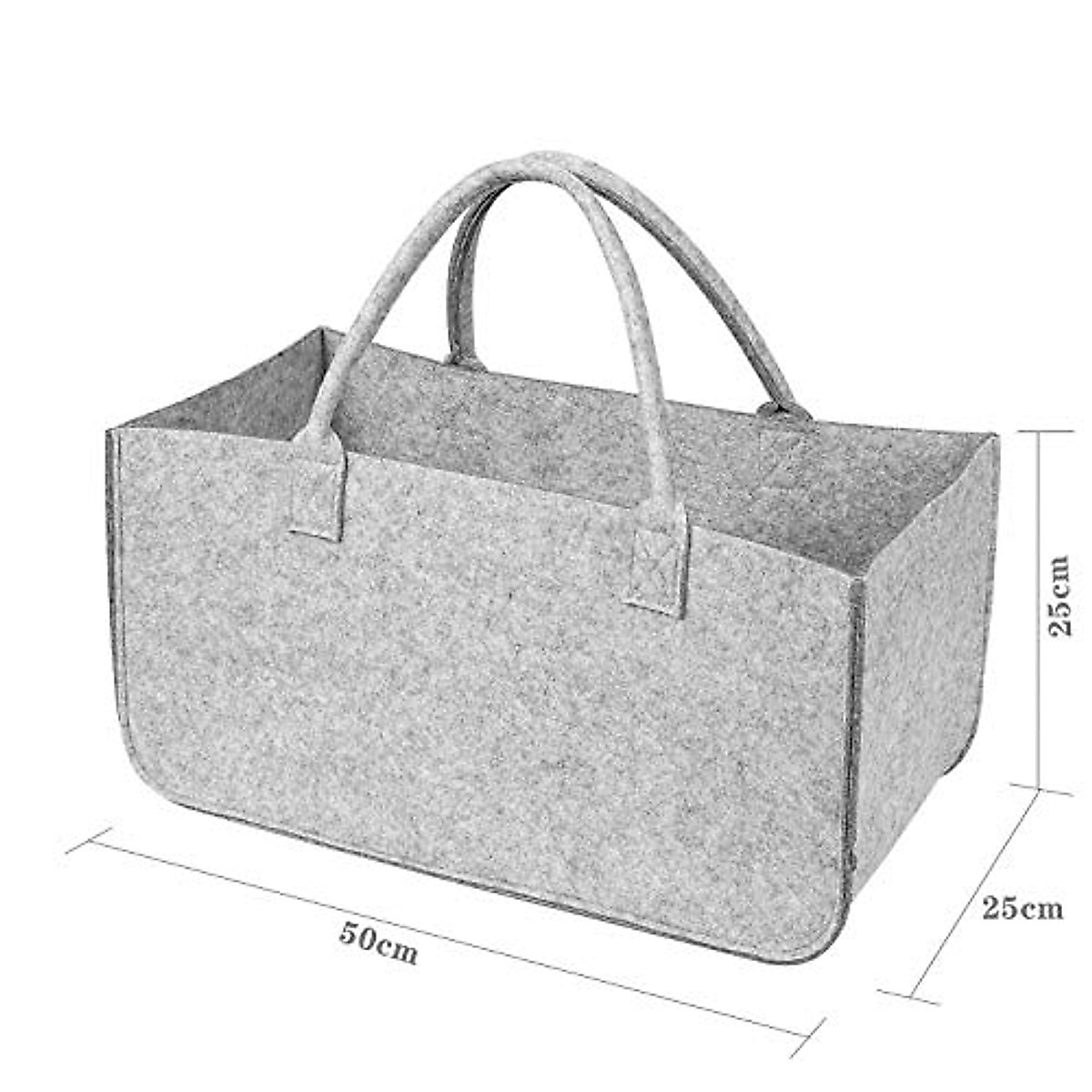 GUOZI Storage Basket, [2 Pack] Collapsible Felt Storage Bins with Handles, Large Laundry Basket Storage Solution for Office Nursery Wardrobe Bookshelf Bedroom Keepsake Toys etc.