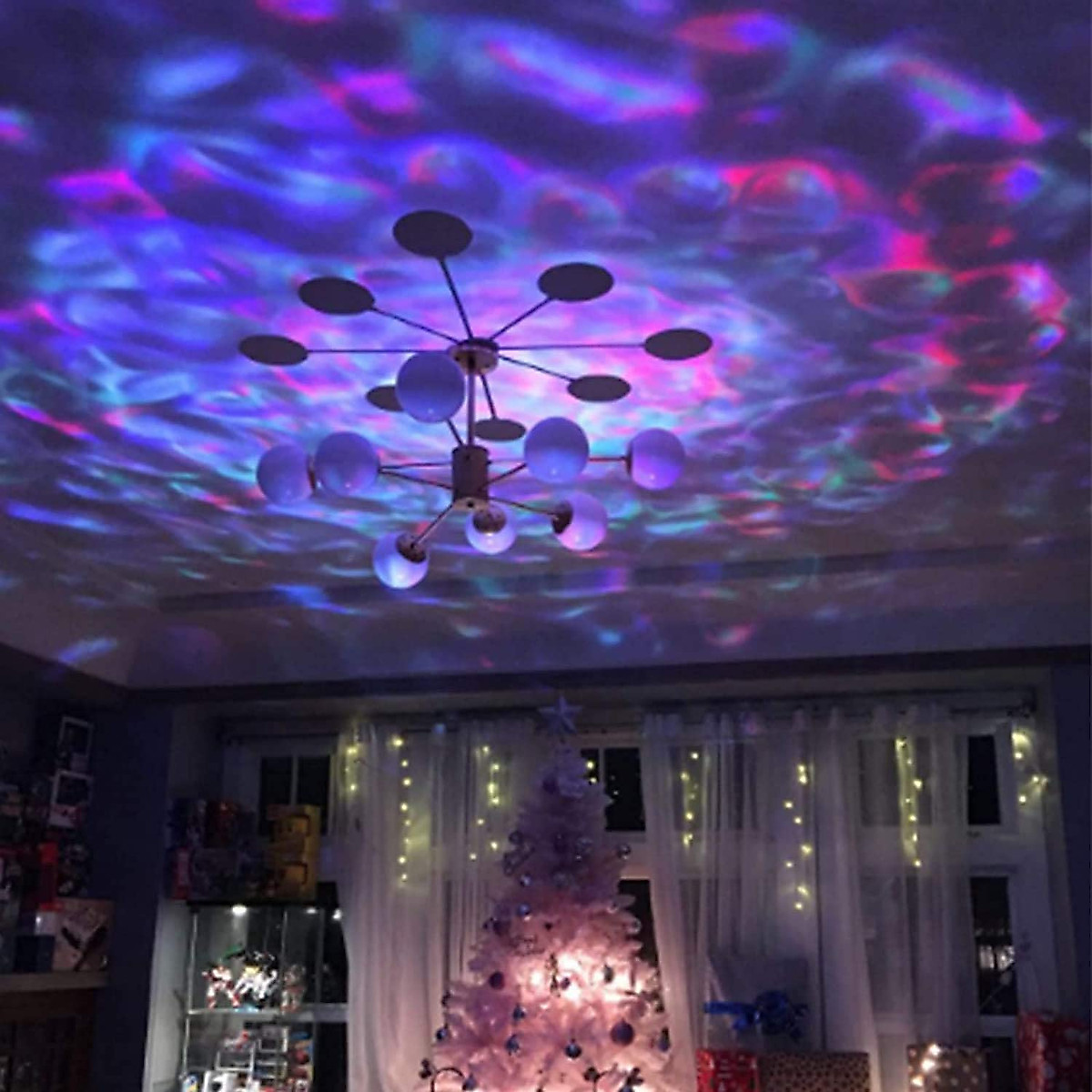 Wave Projector Outdoor, Ocean Wave Light Projector with Remote Control, Waterproof LED Projector Lamp 3D Water Effect for Xmas New Year Halloween Birthday Wedding Party Kids Adult Indoor Outdoor