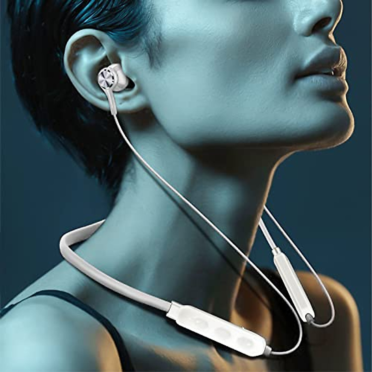 #CUMWJ1 Neckband Bluetooth Headphones Hd Stereo Wireless Sports Earphones Around Neck Bluetooth Headphones Noise Cancelling M