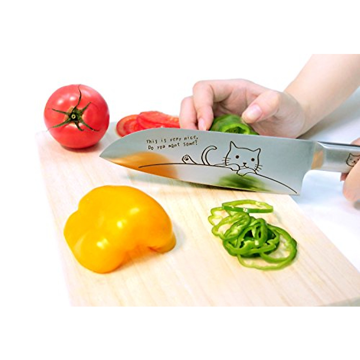 東亜金属(Toa) Merpale 770-305 Cat Santoku Knife, Blade Length: Approx. 6.7 inches (17 cm)