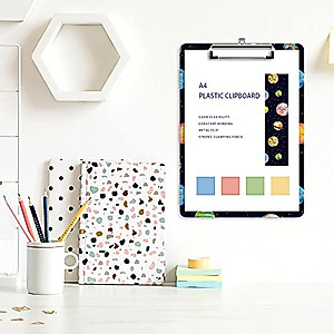 ZAXMEY Plastic A4 Clipboards, Cute Clipboard Stardard Letter Size for Teacher, Kids, Lightweight Clip Board | Decorative Clip Boards | Office Clipboard | School Supplies(Planet).