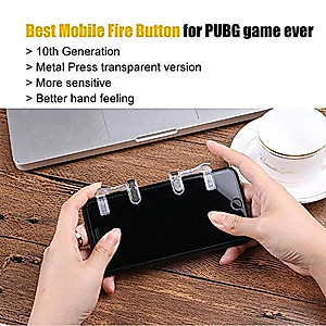 Generic PUBG Fire Button Mobile Controller, Metal Game Triggers, Sensitive Shoot Aim Buttons L1 R1 Trigger Controller for All Android and iOS Phones - Metal