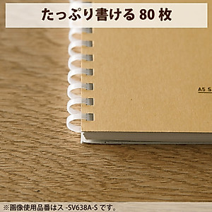 Kokuyo D Shaped Soft Ring Notebook, 7mm Rule, 25 Lines, 80 Sheets, A5, Natural Style, Set of Black, Beige, Navy, Japan Import (SU-SV638A)