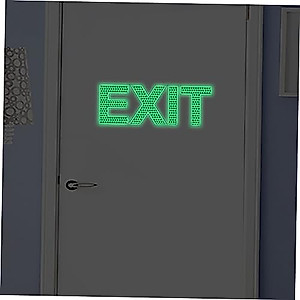 ULTECHNOVO Luminous Exit Sign Noctilucence Exit Sign Exit Sign Sticker Exit Wall Sticker Exit Decal Safety Exit Sign Wall Sticker Exit Luminous Sticker Emergency Door Exit Sign Emblems Green