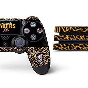 Skinit Decal Gaming Skin Compatible with PS4 Pro Console and Controller Bundle - Officially Licensed NBA Los Angeles Lakers Elephant Print Design