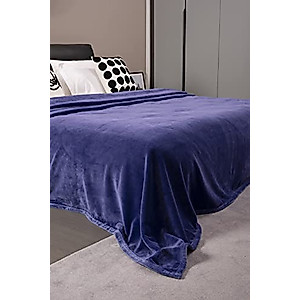 Mellowdy Extra Thick Hearty Plush Flannel Blanket (Violet Purple, 60x80) - 500GSM Twin Size Warm Blanket for Winter, Fall | Soft, Fluffy, Cuddly, Perfect for Bed, Oversized Throw for Couch, Sofa