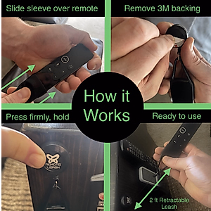 Remote Leash - Retractable Remote Leash, Holder and Mount for Apple TV 4k/4th/5th Generation and Amazon Fire TV Stick remotes | Not for Older Apple TV remotes