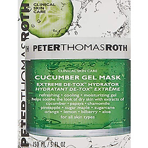 Peter Thomas Roth | Cucumber Gel Mask | Extreme De-Tox Hydrator, Cooling and Hydrating Facial Mask, Helps Soothe the Look of Dry and Irritated Skin, 5 fl oz (Pack of 1)
